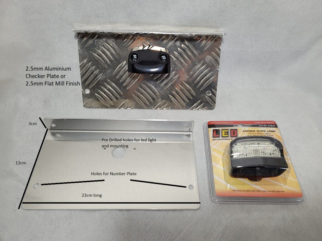 LED Number plate light and Alloy Mount plate suits all Trayback Utes ...